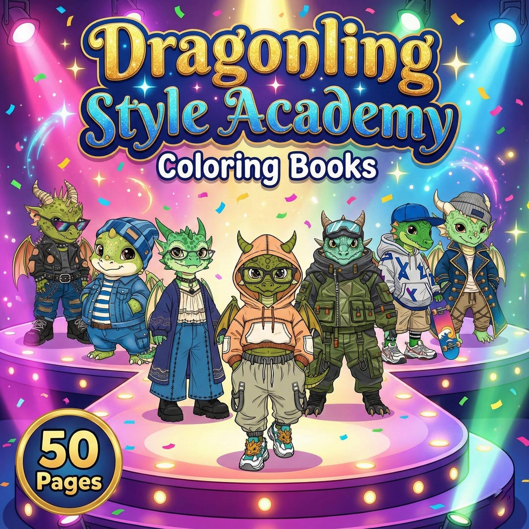 Dragonling Style Academy | Baby Dragon Fashion Coloring Pages | Kids ...