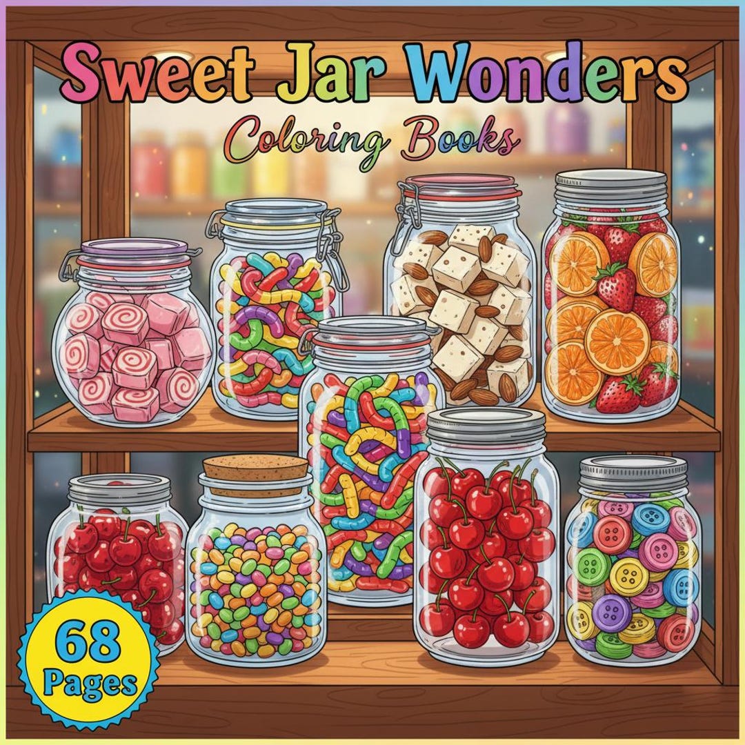 Sweet Jar Wonders – 68 Candy Jar Coloring Pages + 2 Surprise Bonus Pdfs ...