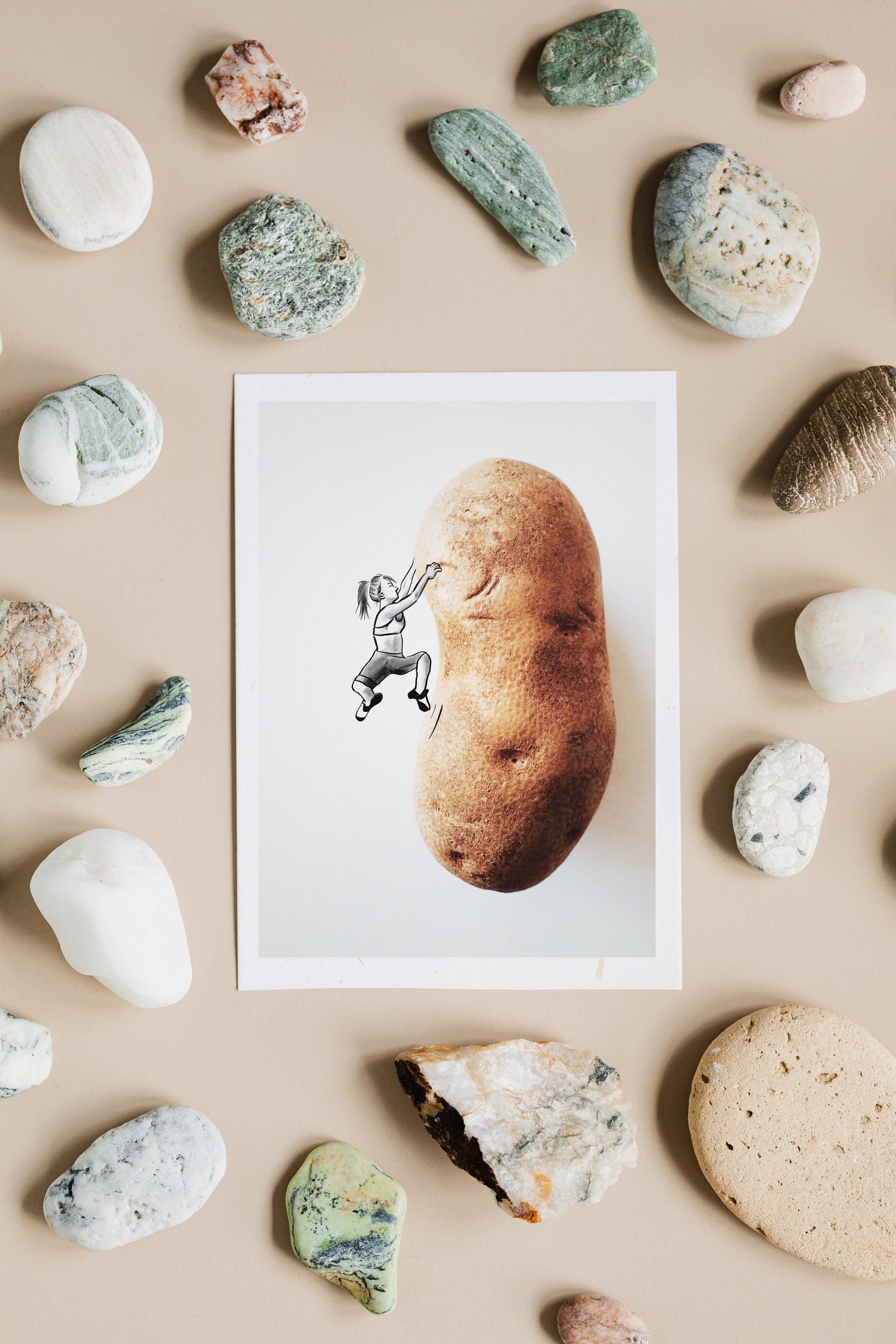 Rock Climbing Potato Bouldering Illustration art Print - Etsy UK