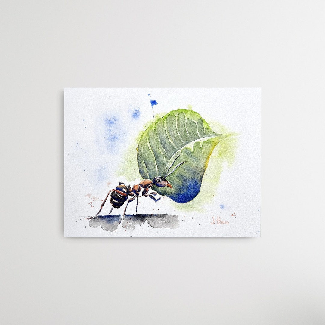 Original Watercolor BE STRONG, Ant, Strength, Original Watercolor ...