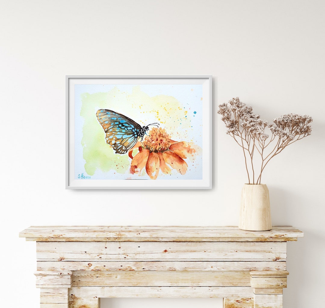 Watercolor Cyane Butterfly Art Print, Hand Signed Limited, Fine Art ...