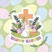Happy Easter Sticker | Christian Easter Sticker | Bunny & Cross Sticker ...