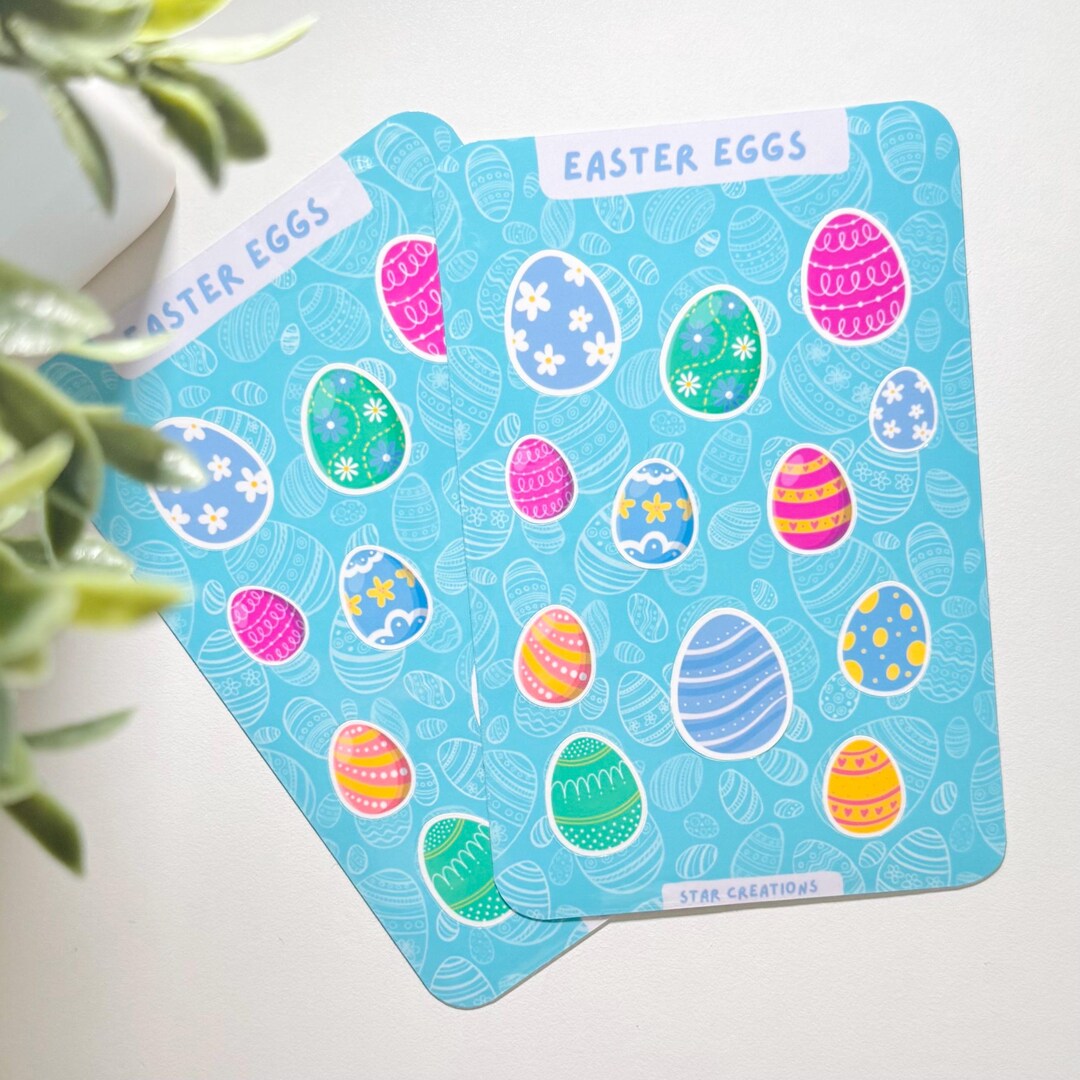 Easter Egg Sticker Sheet | 4x6 Spring Stickers | Easter Planner ...