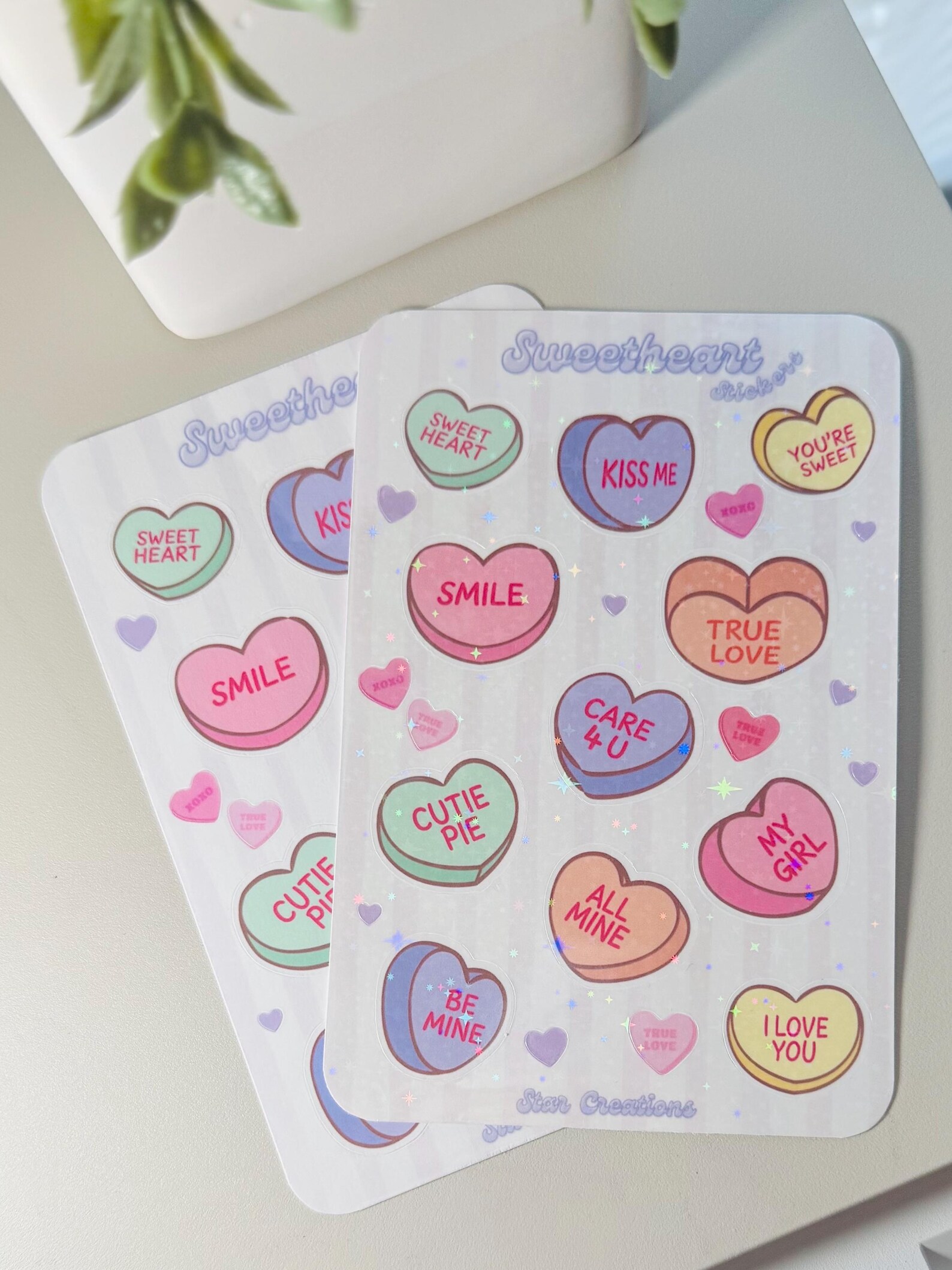 Valentine's Day Sweetheart Candy Sticker Sheet | Holographic or ...