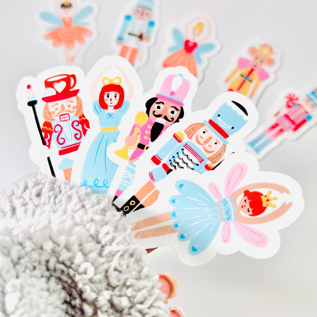 Nutcracker Sticker Set | 10 Glossy Laminated Stickers | Cute Christmas ...
