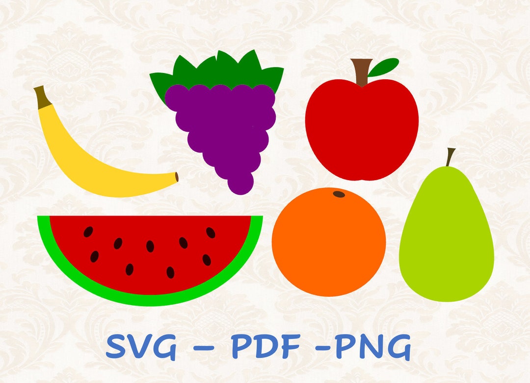 Fruit SVG, PNG, PDF - Digital Download Bundle - for Cricut, Printing ...