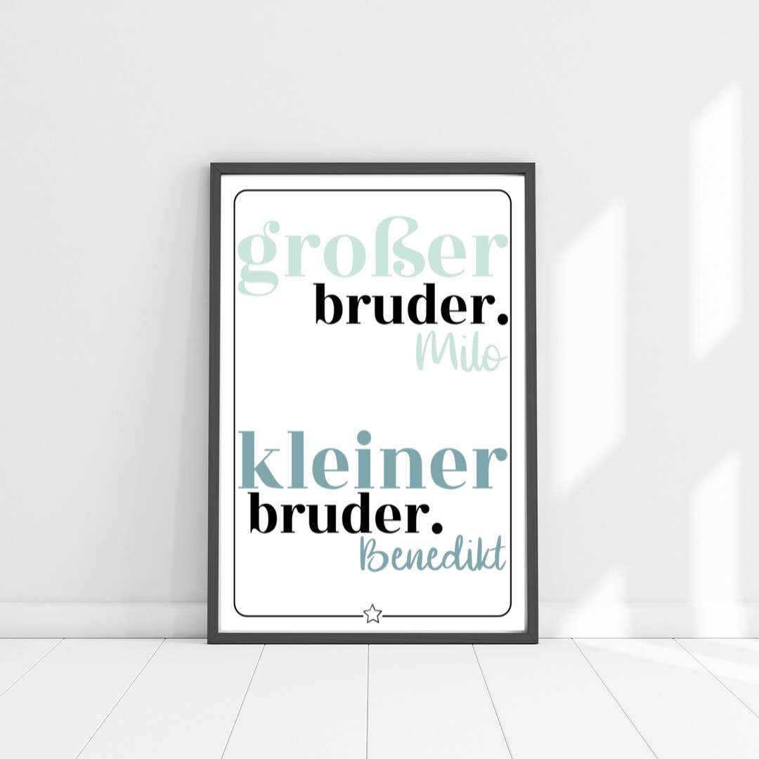 Sibling Poster/ Birth Poster Big Brother Personalized Gift for Birth or ...