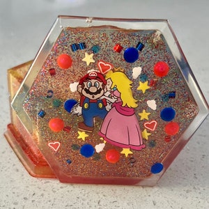 Super Mario and Princess Peach Inspired Epoxy Trinket Box - Etsy