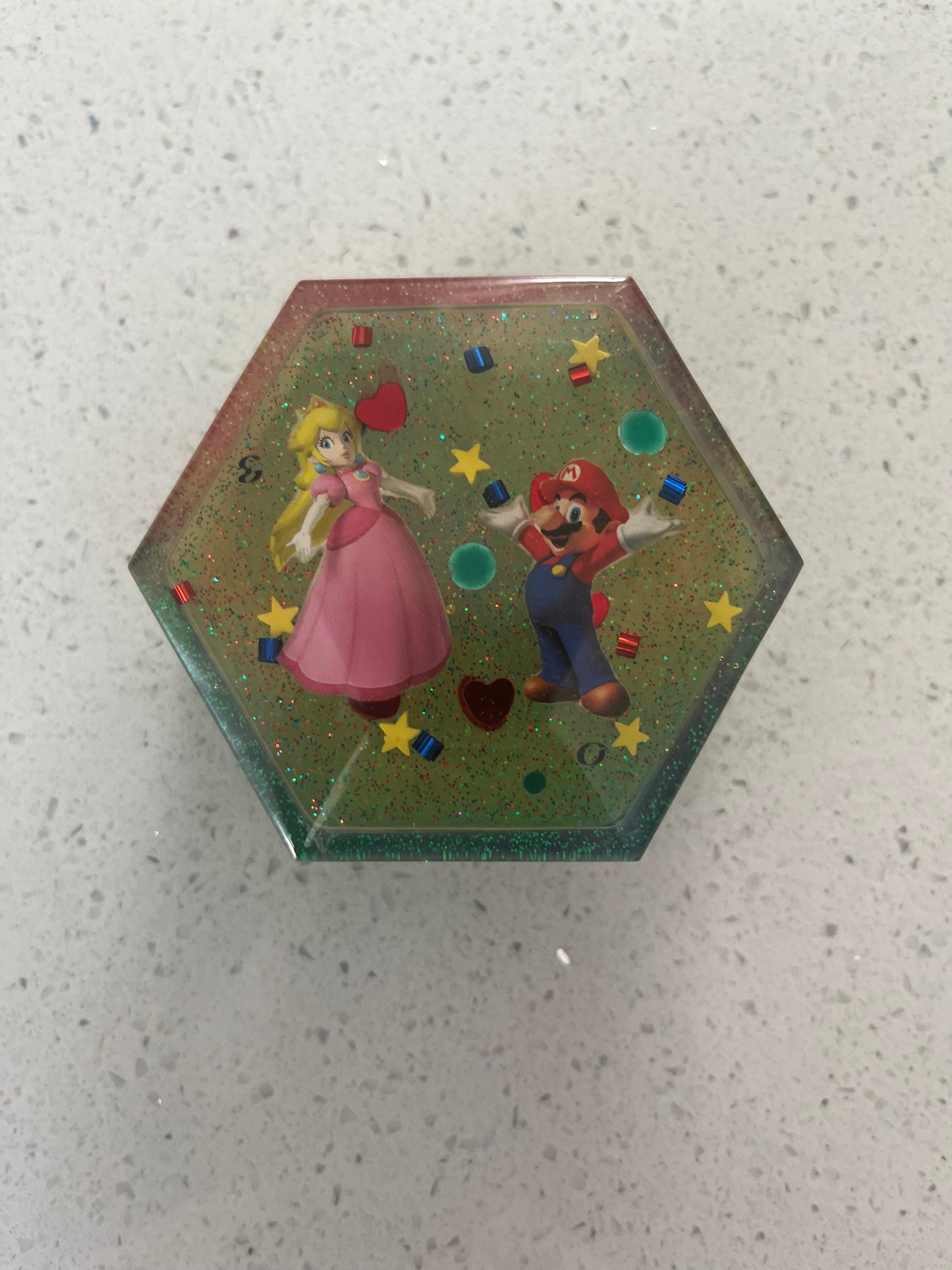 Super Mario and Princess Peach Inspired Epoxy Trinket Box - Etsy