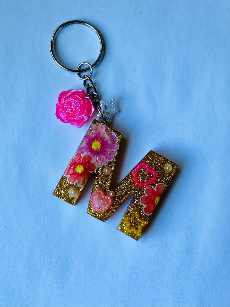Resin Letter Keychain - Etsy