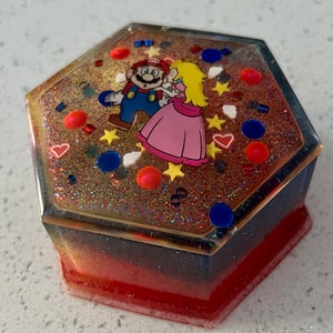 Super Mario and Princess Peach Inspired Epoxy Trinket Box - Etsy