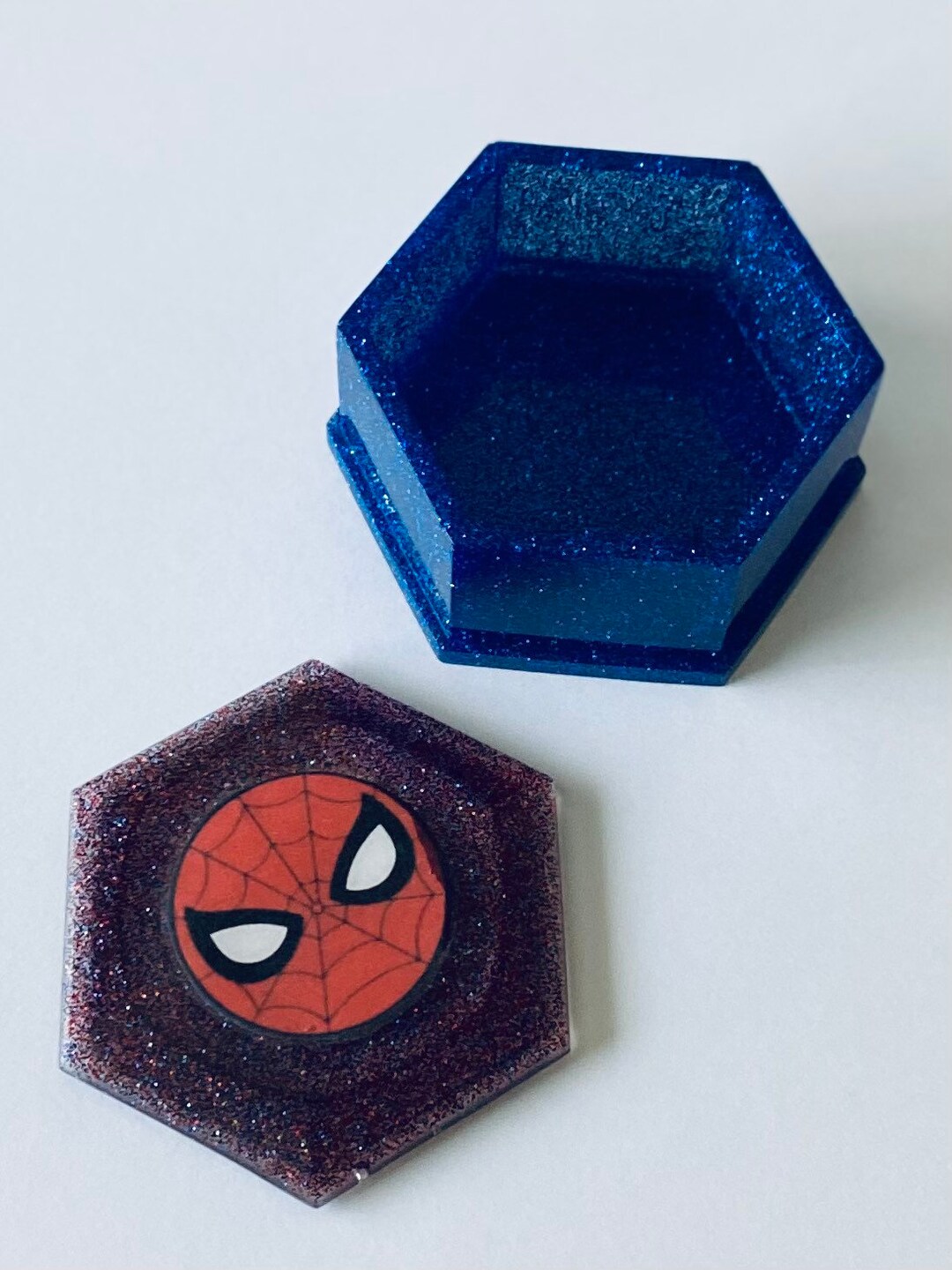 Spider-man Inspired Epoxy Resin Trinket Box - Etsy