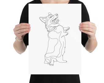 Corgi Line Art - Etsy