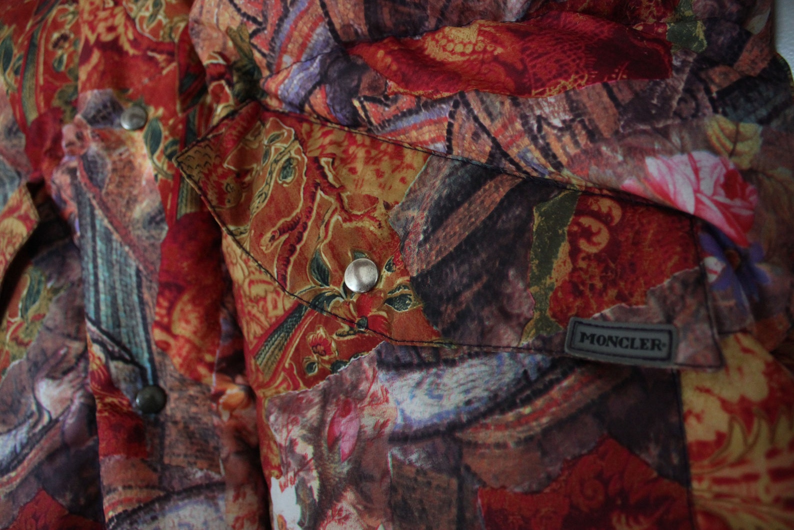 Vintage Moncler Puffer Coat Jacket Flowers Floral Pattern RARE ...