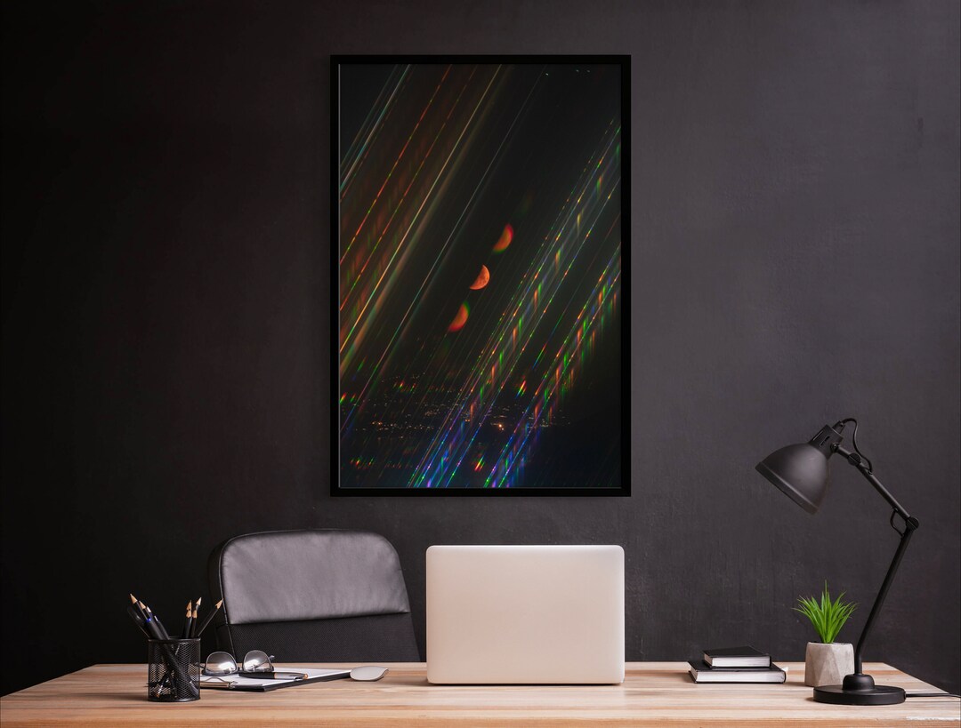 Red Moon With Flares and Acid Lights - Etsy