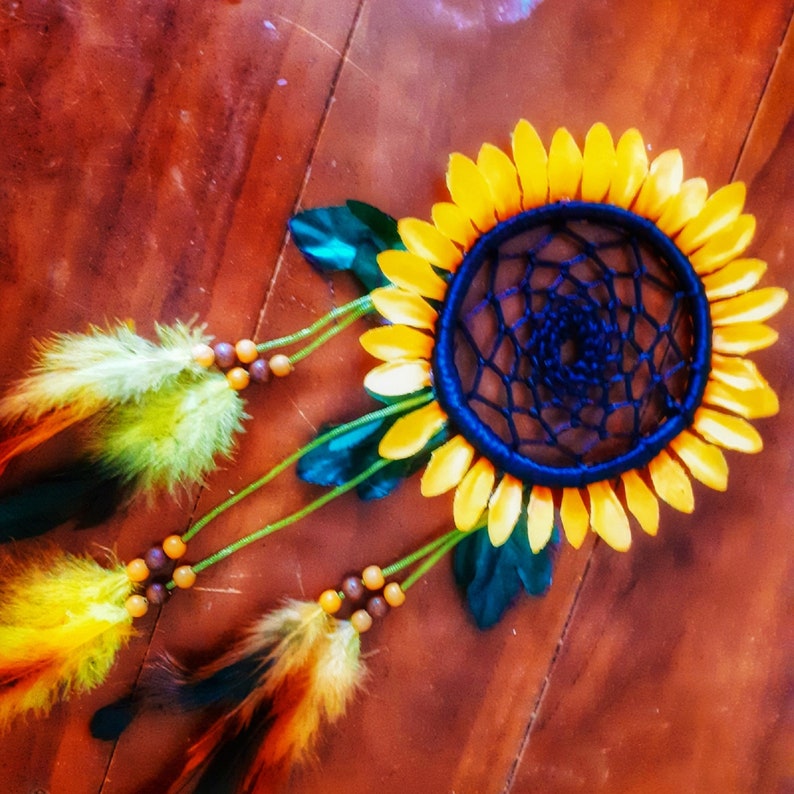 Handmade Sunflower Dream Catchers, Dream Catchers for Bedroom, Feather ...