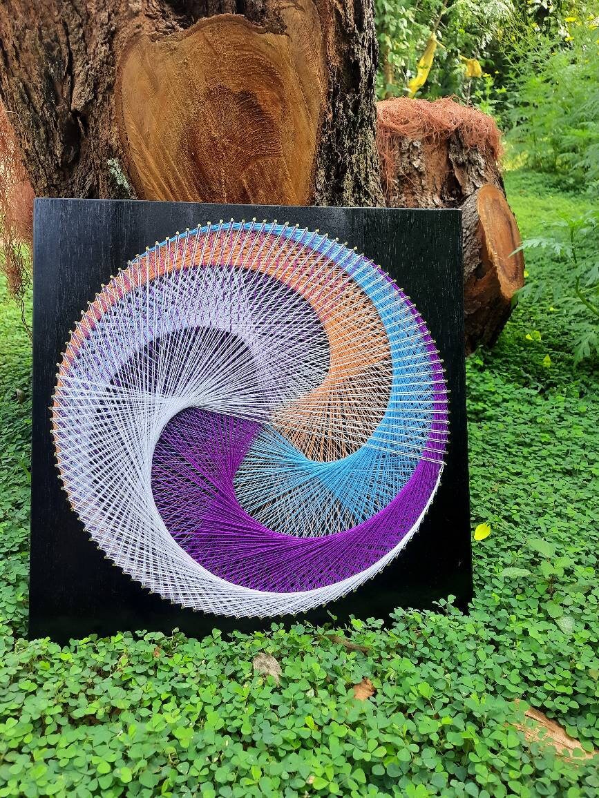 String Art Mandala Sacred Geometry Spiral Meditation Decor Geometric ...