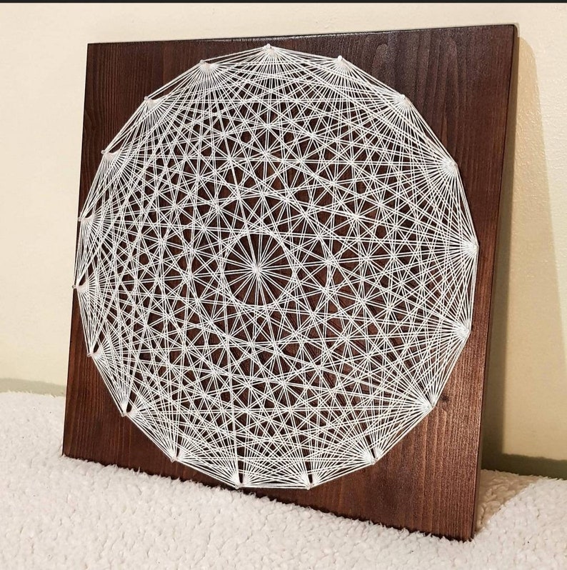 String Art Mandala Wall Art White Mandala Circle Wall Decor Geometric Wall Art Spiritual Wall ...