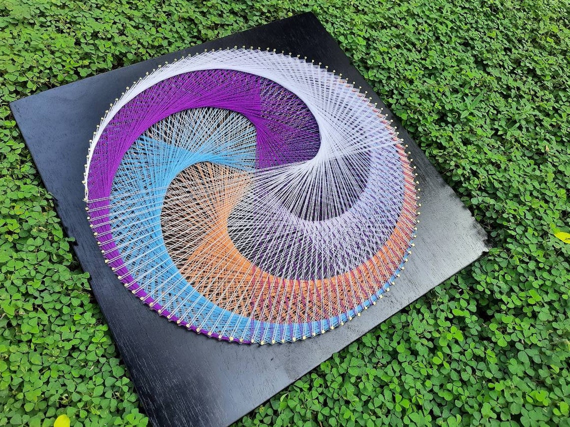 String Art Mandala Sacred Geometry Spiral Meditation Decor Geometric ...