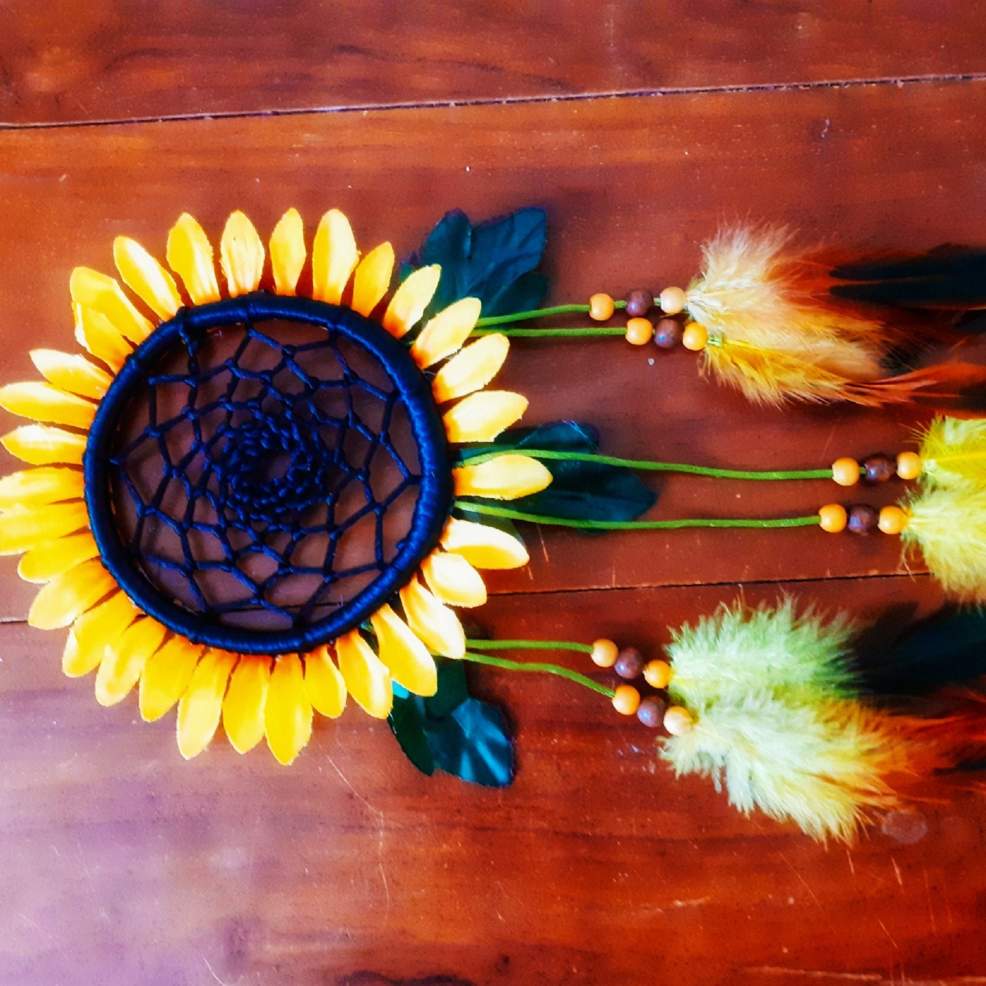 Handmade Sunflower Dream Catchers, Dream Catchers for Bedroom, Feather ...