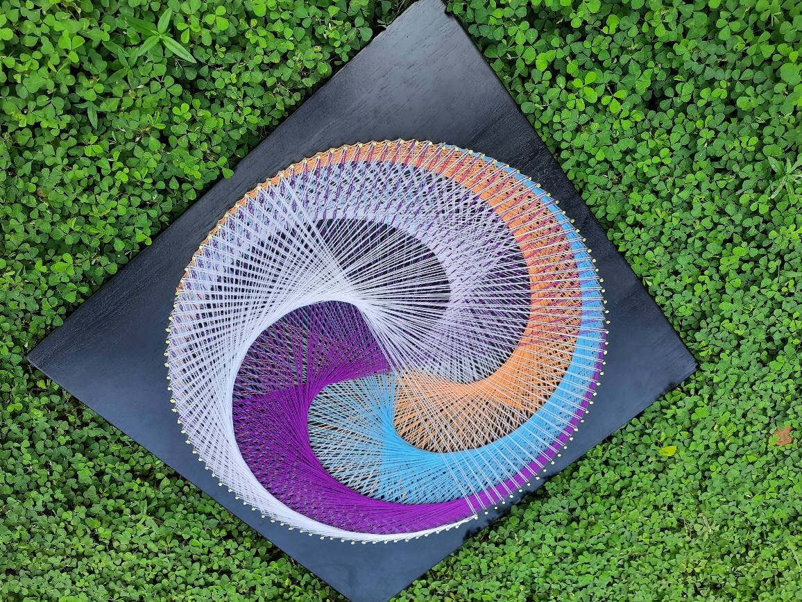 String Art Mandala Sacred Geometry Spiral Meditation Decor Geometric ...