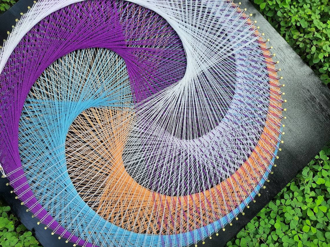 String Art Mandala Sacred Geometry Spiral Meditation Decor Geometric ...