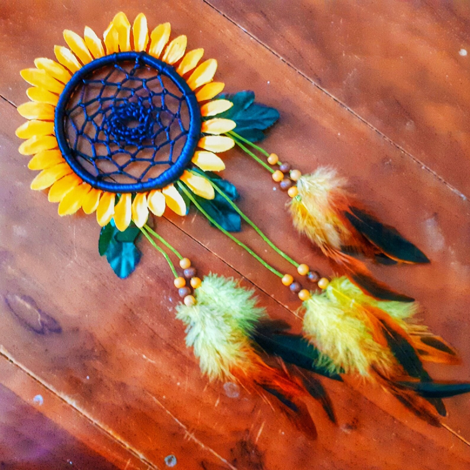Handmade Sunflower Dream Catchers, Dream Catchers for Bedroom, Feather ...