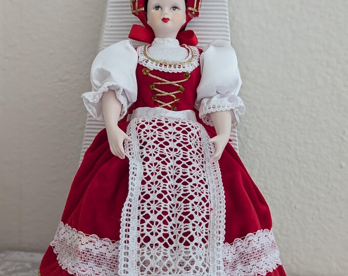 New Hungarian Doll Wearing Red Traditional Folk Dress 12" in a Box - Etsy