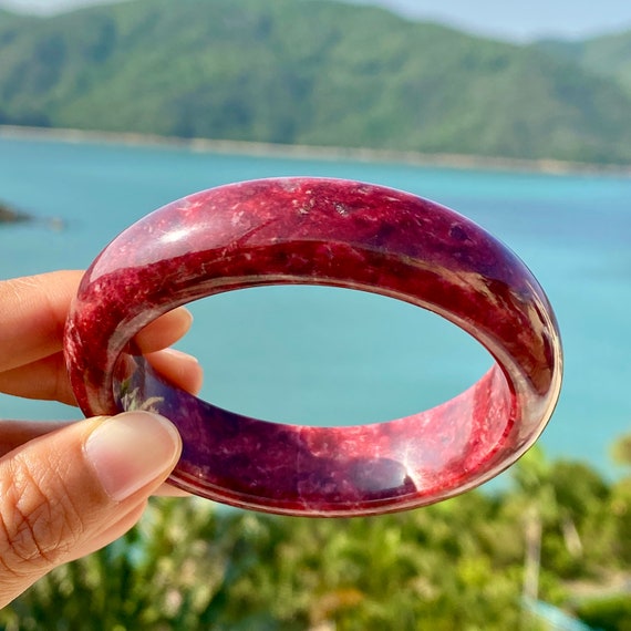Precious Ruby Red Thulite Gemstone Bangle/59mm/premium - Etsy