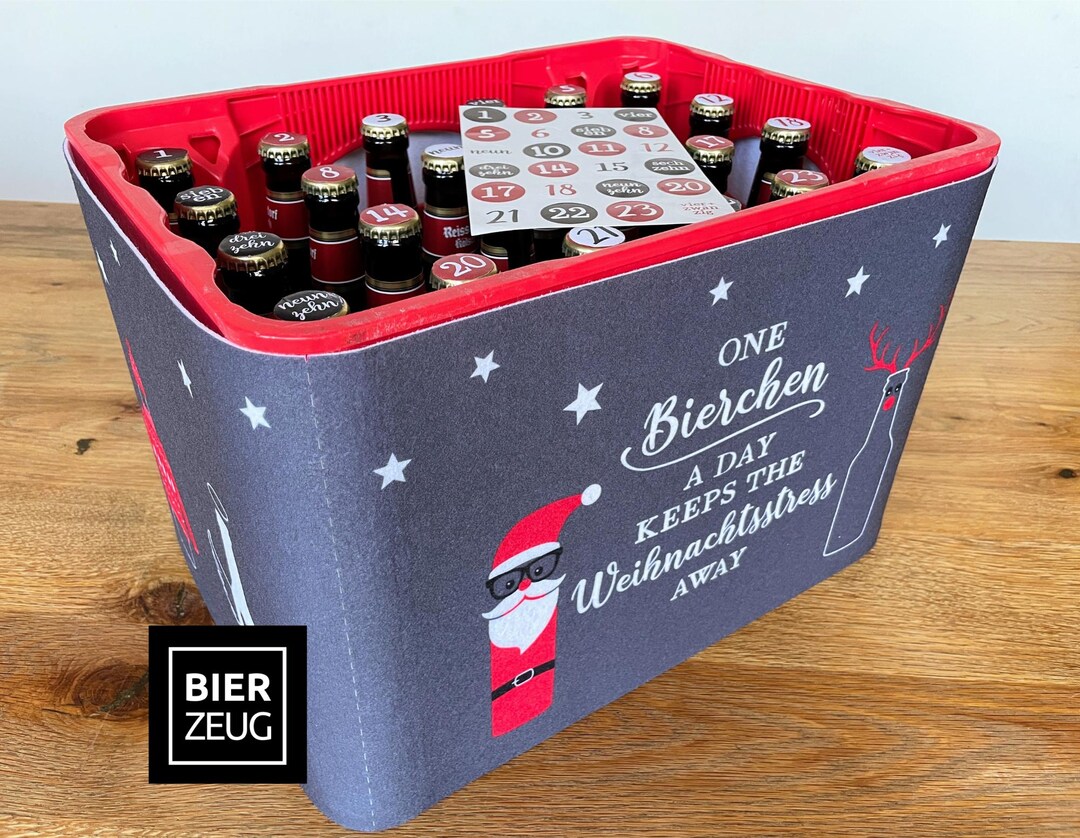 Beer Crate Advent Calendar in Felt DIY Craft Set Fits 24 Beer Bottles 0 ...
