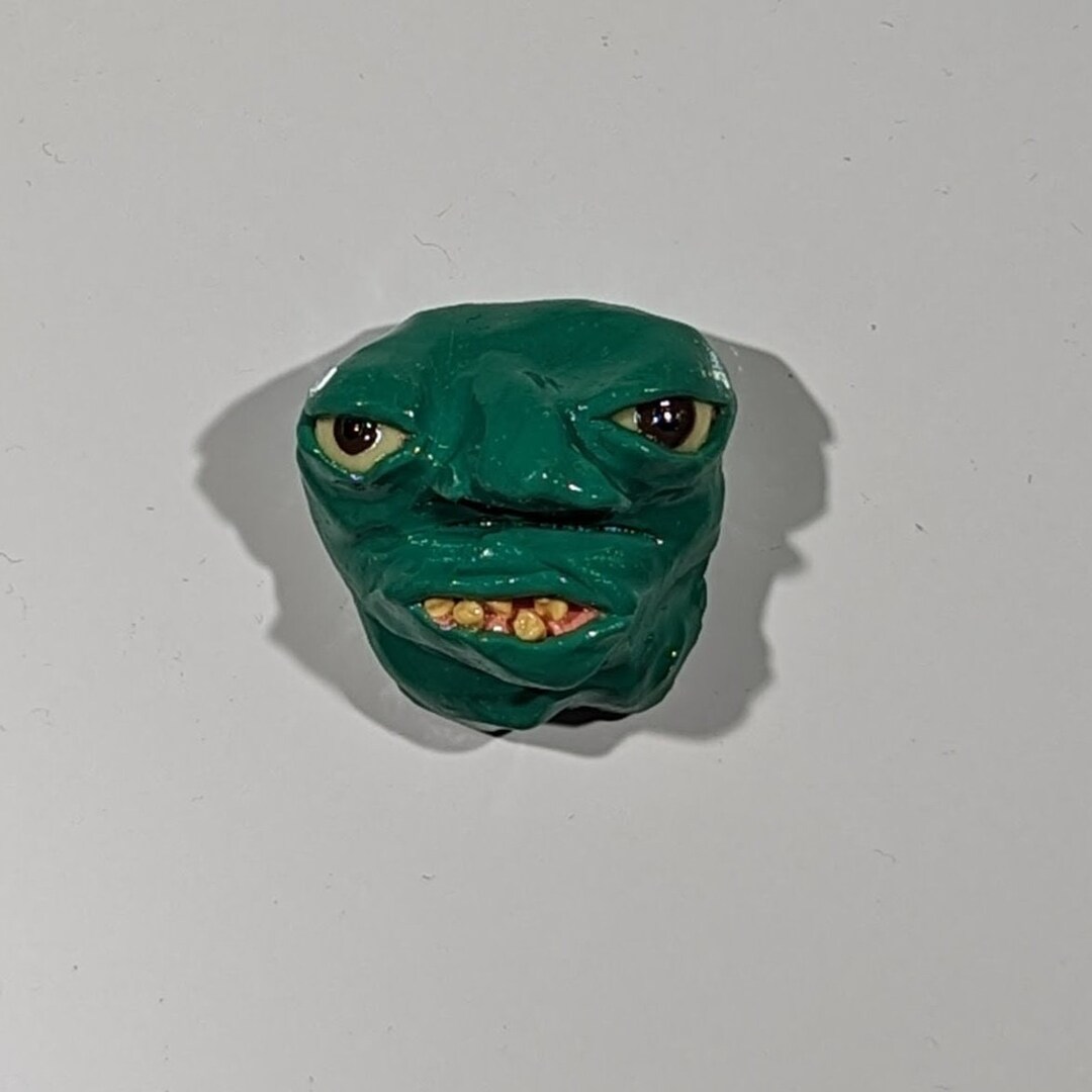 Fridge Magnet Green - Weird Guy Silly Face - Handmade One of a Kind ...