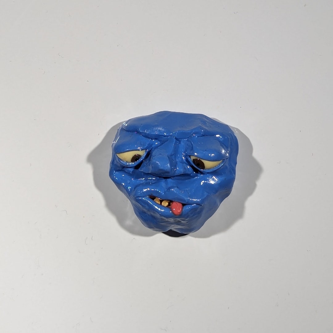 Fridge Magnet Blue Weird Guy Silly Face Handmade One of a Kind Sculpted ...
