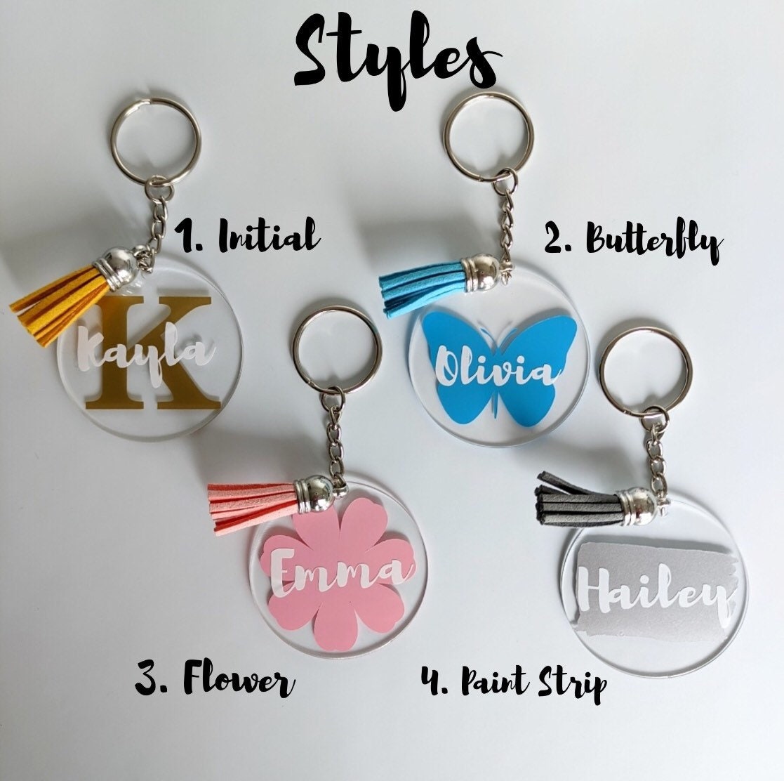 Personalized Acrylic Key Chains - Etsy