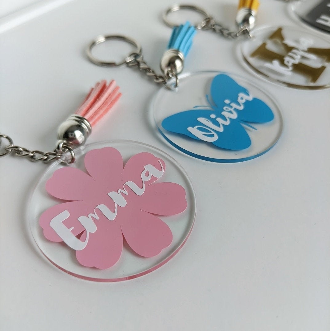 Personalized Acrylic Key Chains - Etsy