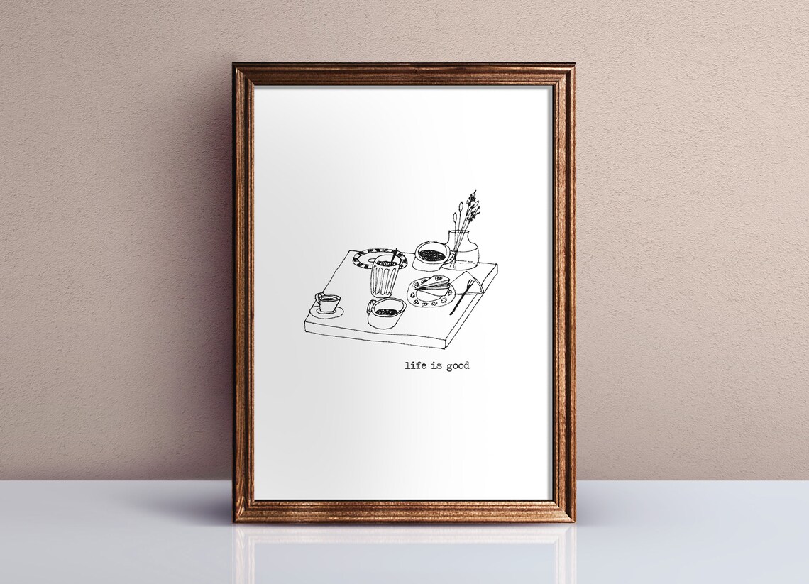 Life is good Quote Hand drawing Illustration Art Print | Etsy