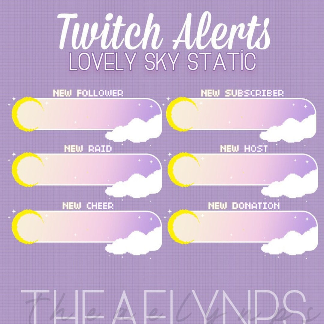 Twitch Alerts Static "lovely Sky" New Follower / Subscriber - Etsy