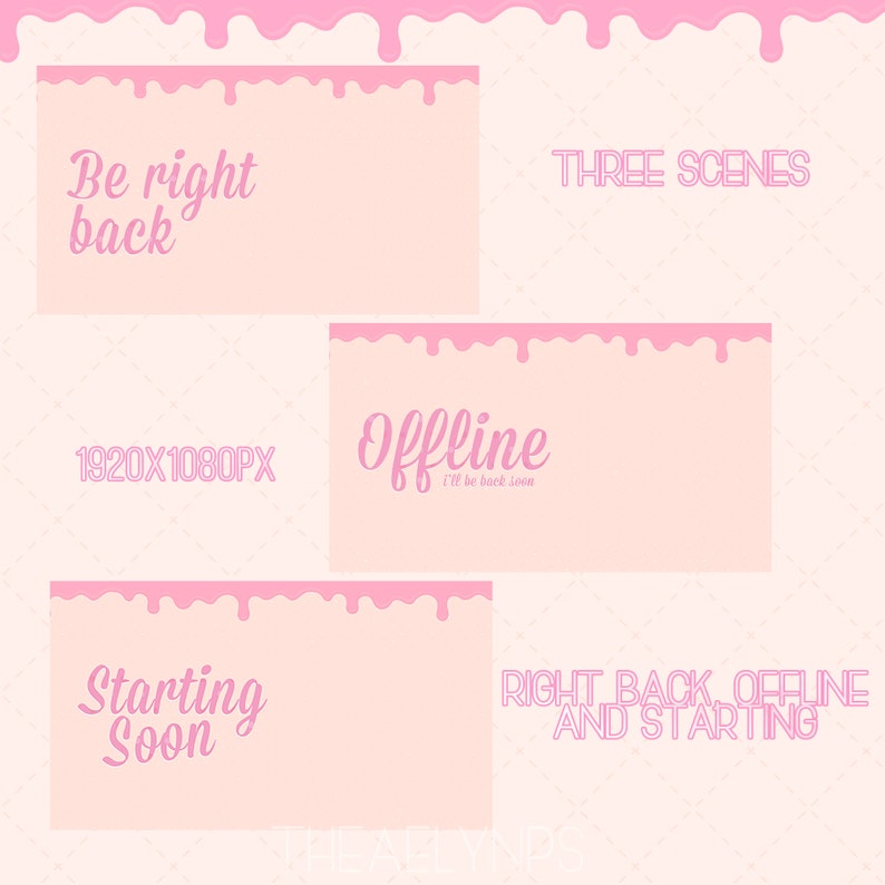 Twitch Overlay PACK melting Pink - Etsy