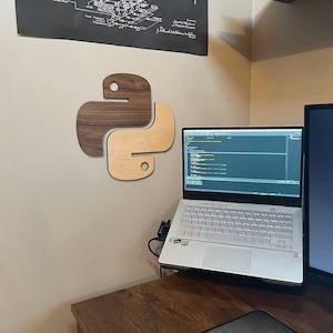 Python Logo Walnut & Maple Wall Decor - Etsy