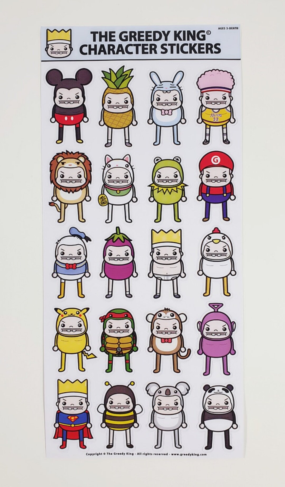 Greedy Kings Character Sticker Sheet - Etsy
