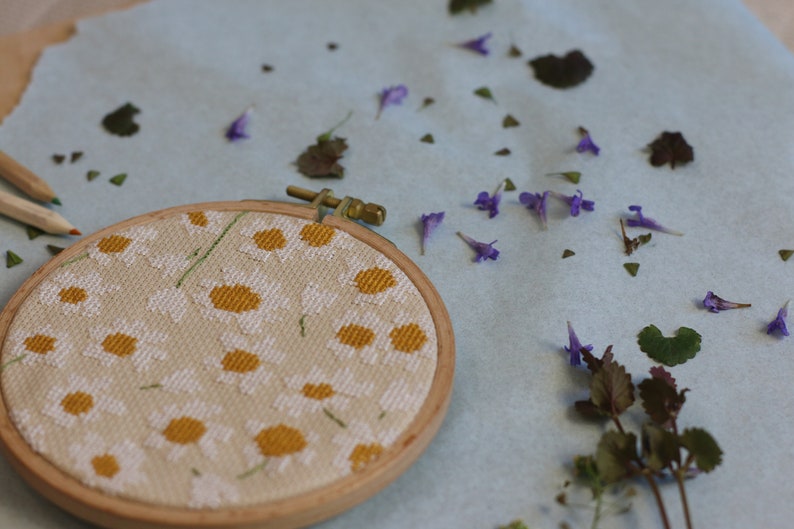 Daisy Embroidery, Simple Cross Stitch Pattern for Beginners. - Etsy