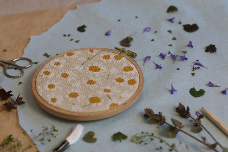 Daisy Embroidery, Simple Cross Stitch Pattern for Beginners. - Etsy
