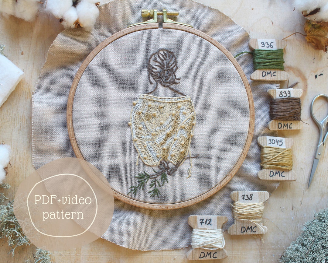 Lady in Sweater Embroidery, Christmas Embroidery Designs. Digital ...