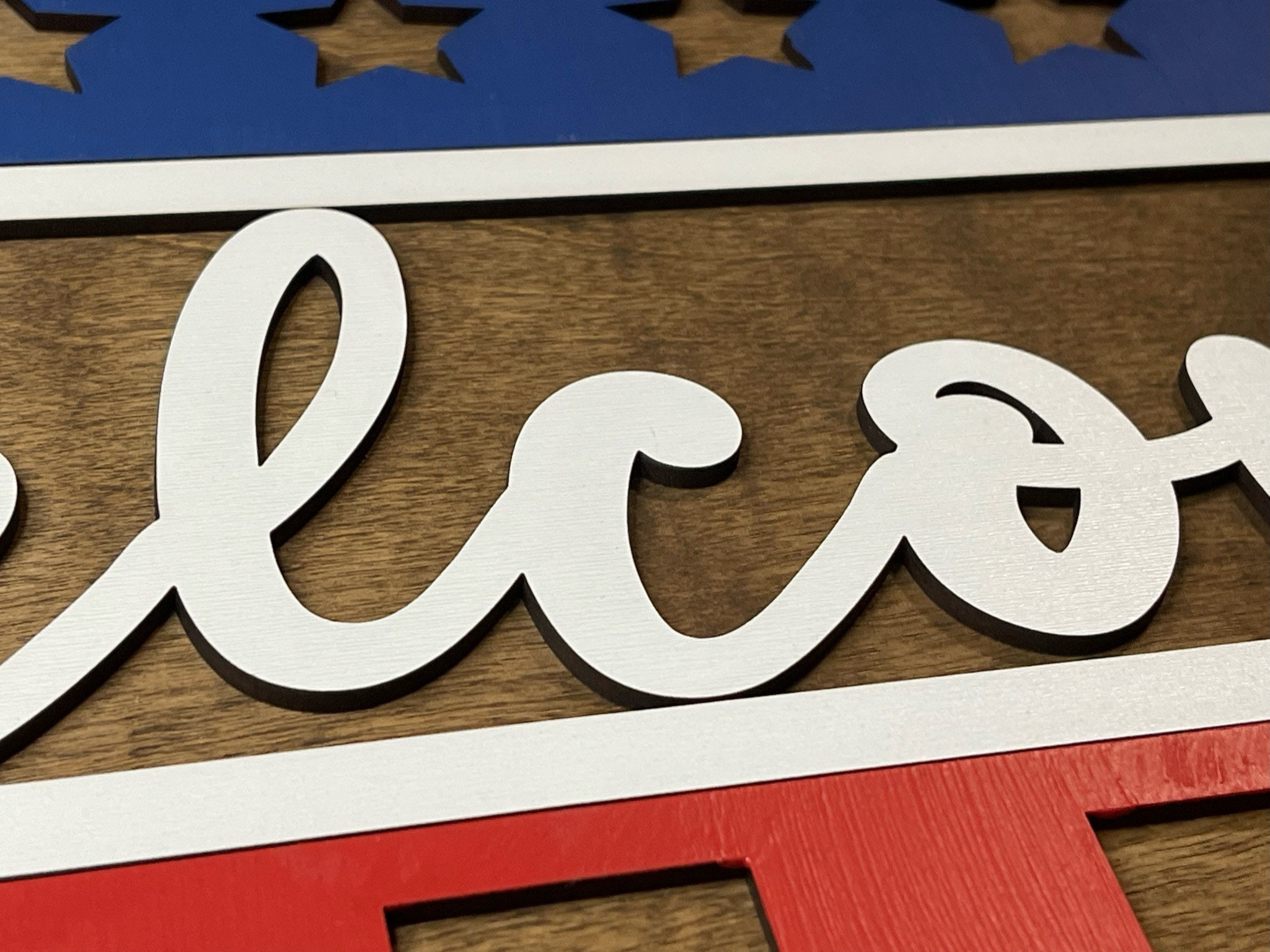 USA Flag Door Hanger. Welcome Sign. - Etsy