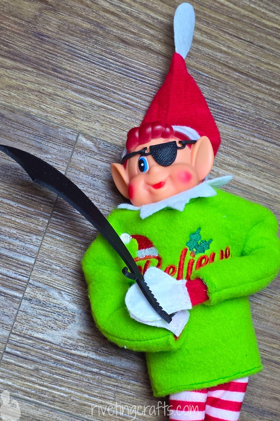 Christmas Elf Pirate Sword and Eye Patch Set – Mini Mischief Accessory ...