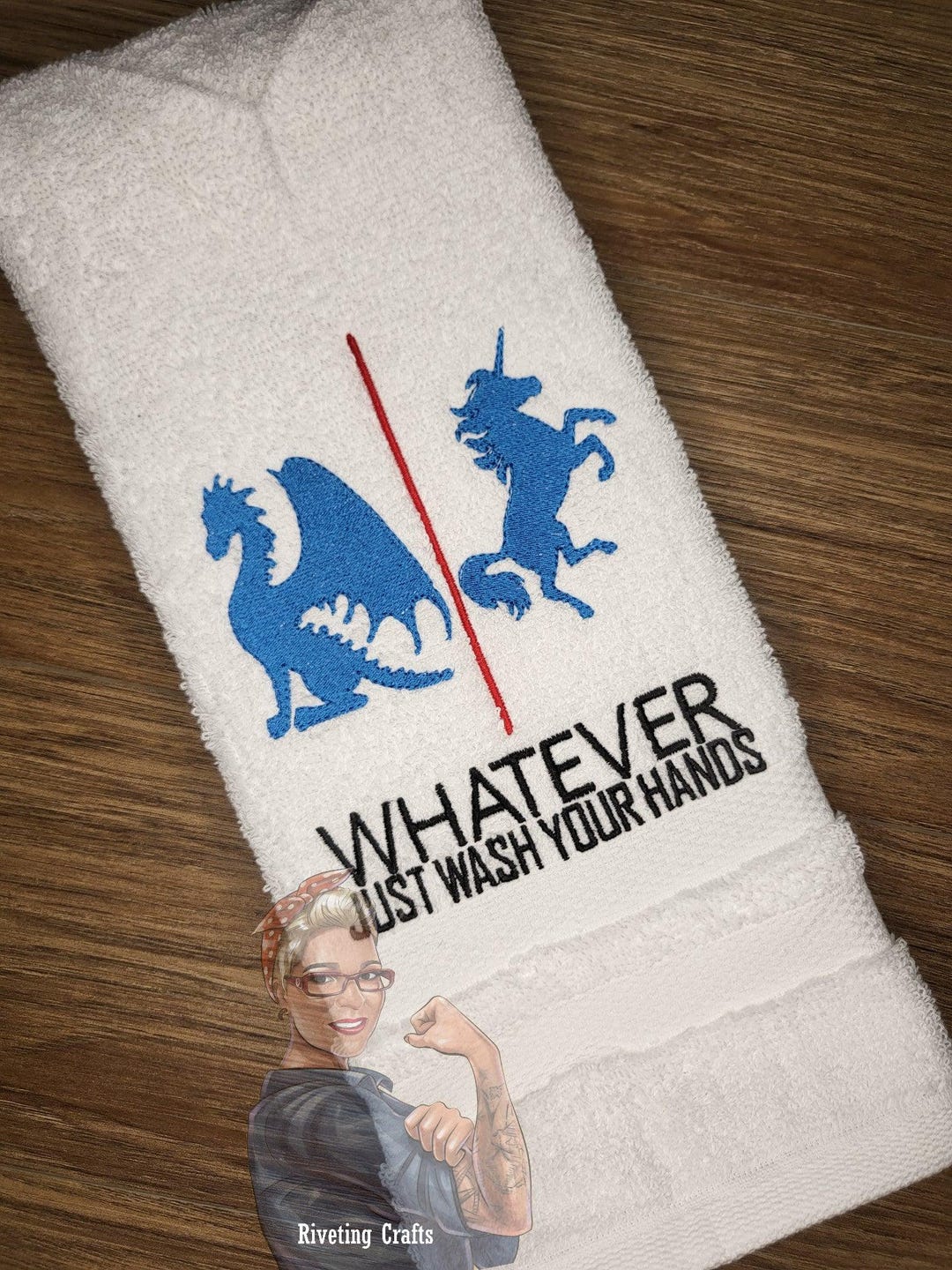Unicorn & Dragon Hand Towel: Funny Bathroom Decor, Fantasy Gift - Etsy