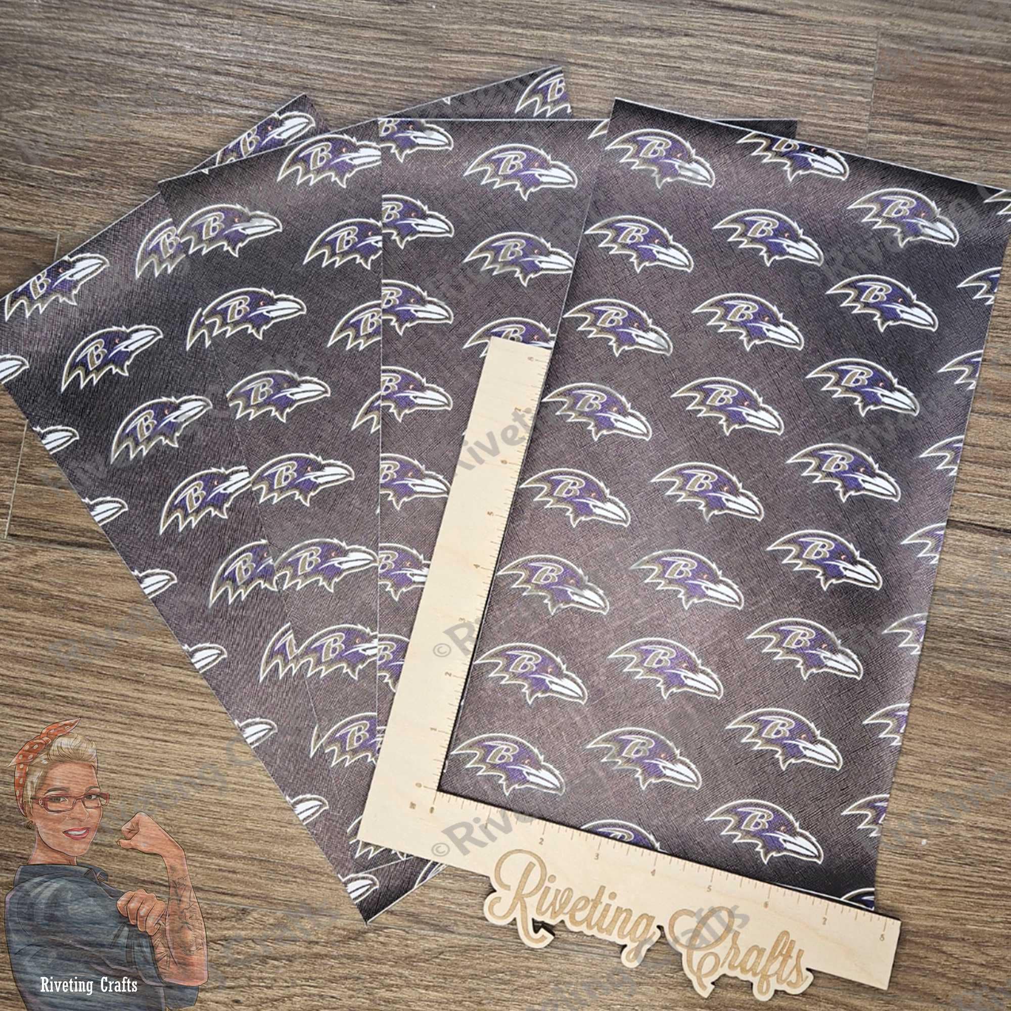 Embroidery Vinyl – Baltimore Ravens Bird Head Pattern – Faux Leather ...