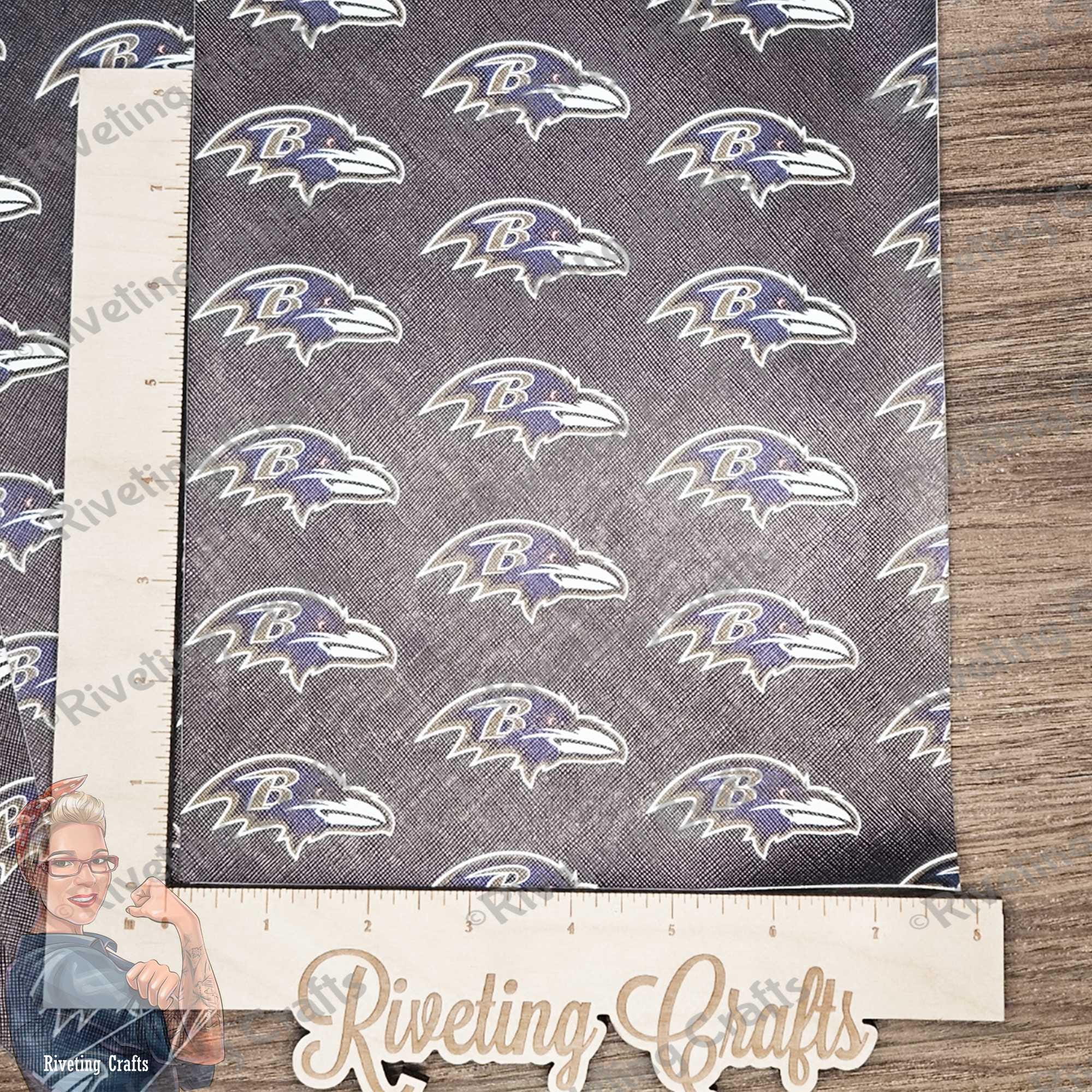 Embroidery Vinyl – Baltimore Ravens Bird Head Pattern – Faux Leather ...