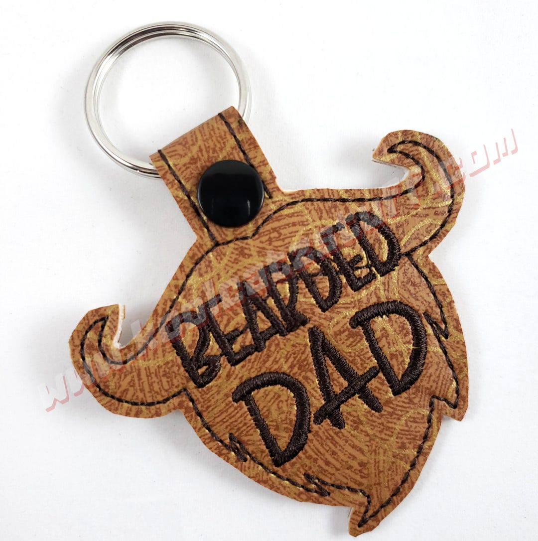 Bearded Dad Keychain: Funny Faux Leather Beard Accessory - Etsy