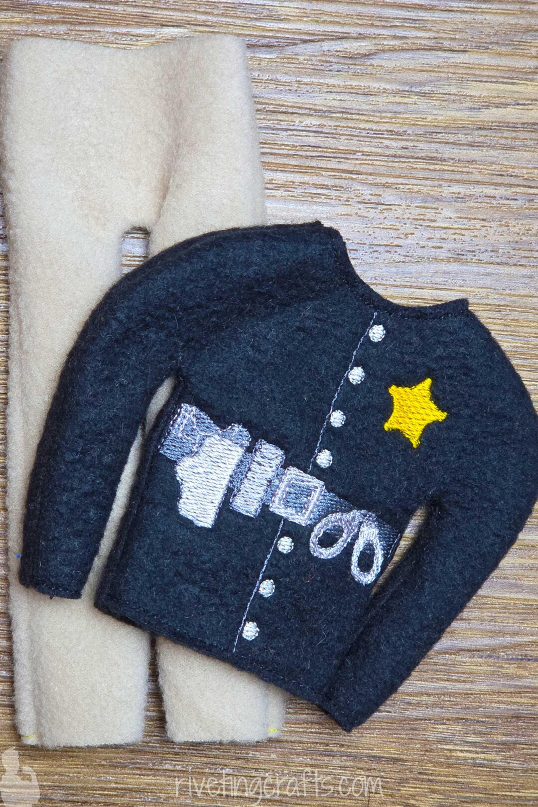 Funny Elf Sheriff Uniform With Embroidered Gold Star - Miniature Doll ...
