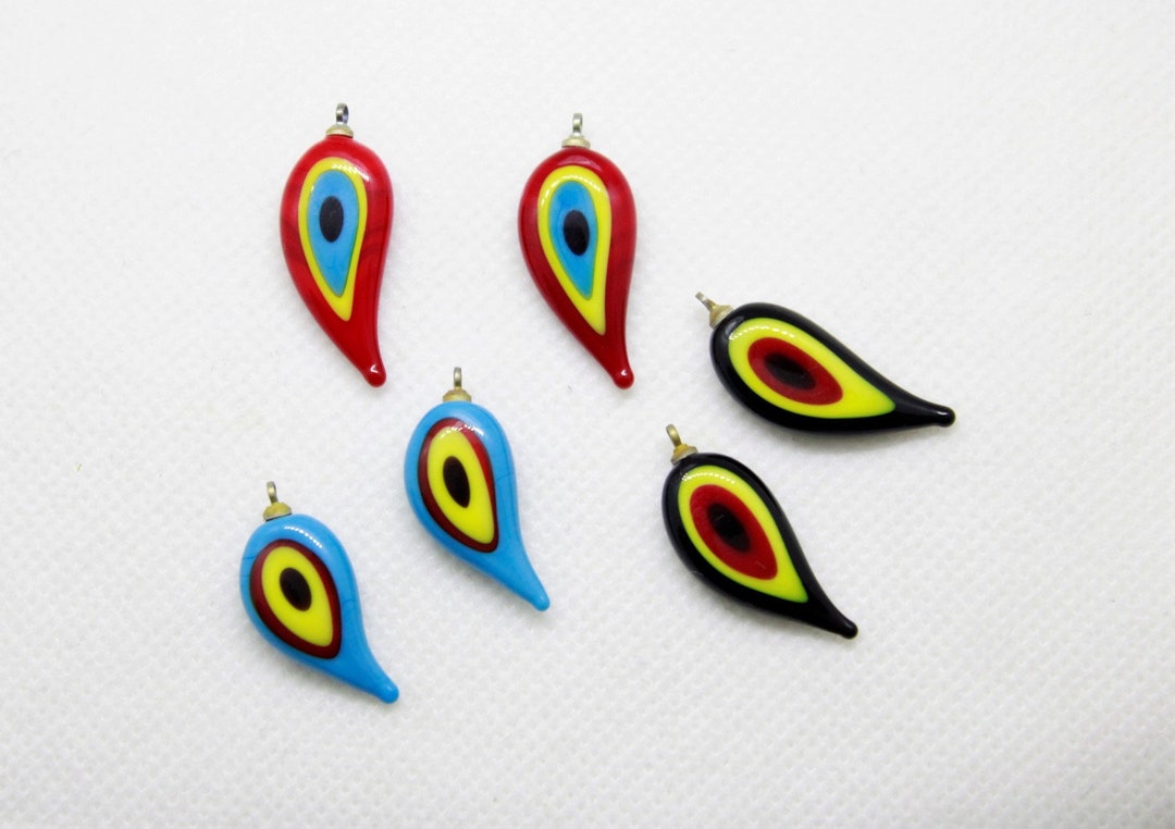 Evil Eye Bead Eye Pattern Murano Glass Handmade Earring Tip - Etsy